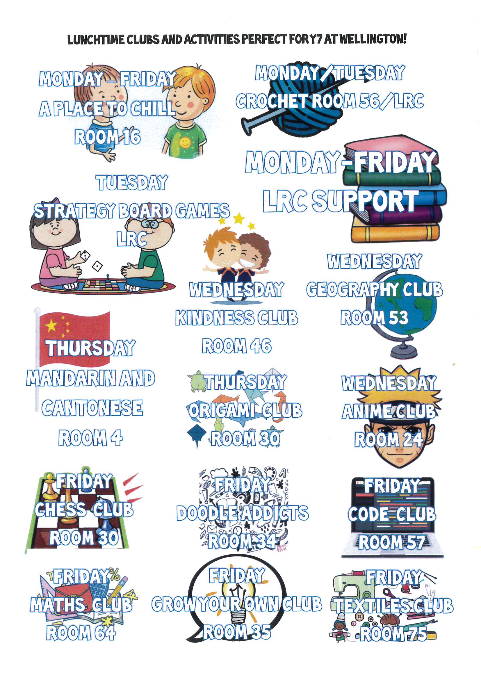Lunchtime Clubs and activities perfect for Y7 at Wellington photo ...
