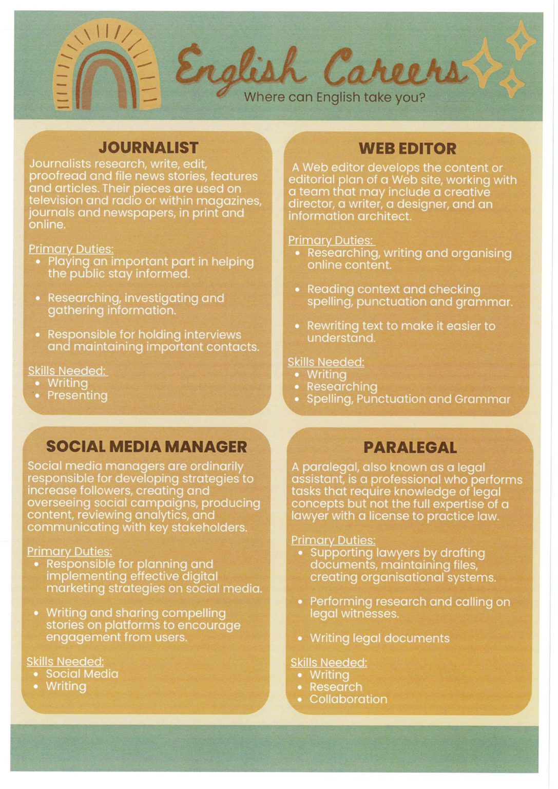 » English Careers Bulletin